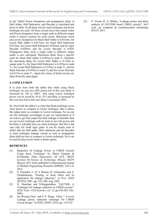 Comparative analysis of lector and stack technique to reduce the leakage current in cmos ...