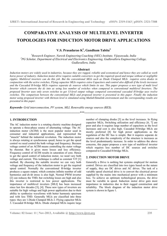 Comparative analysis of multilevel inverter | PDF