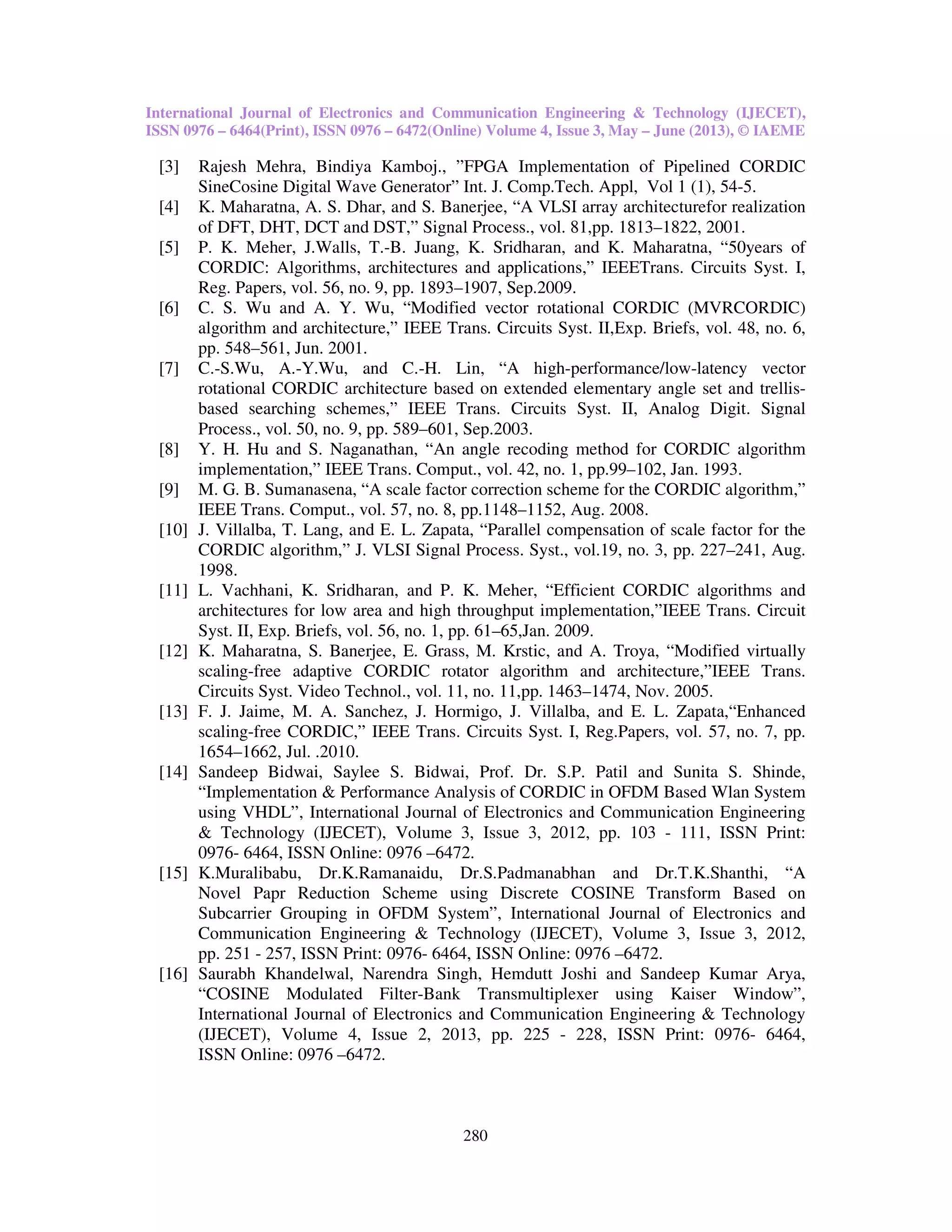 Comparative analysis of multi stage cordic using micro rotation techniq ...