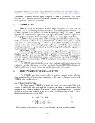 Comparative analysis of multi stage cordic using micro rotation techniq | PDF | Computing ...