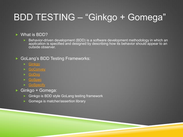 Comparative Analysis Of Golang Testing Frameworks Pptx Web Development Internet