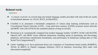 Comparative Analysis of Transformer Based Pre-Trained NLP Models | PPTX