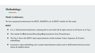 Comparative Analysis of Transformer Based Pre-Trained NLP Models | PPTX