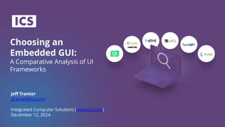 Choosing an Embedded GUI: Comparative Analysis of UI Frameworks | PDF