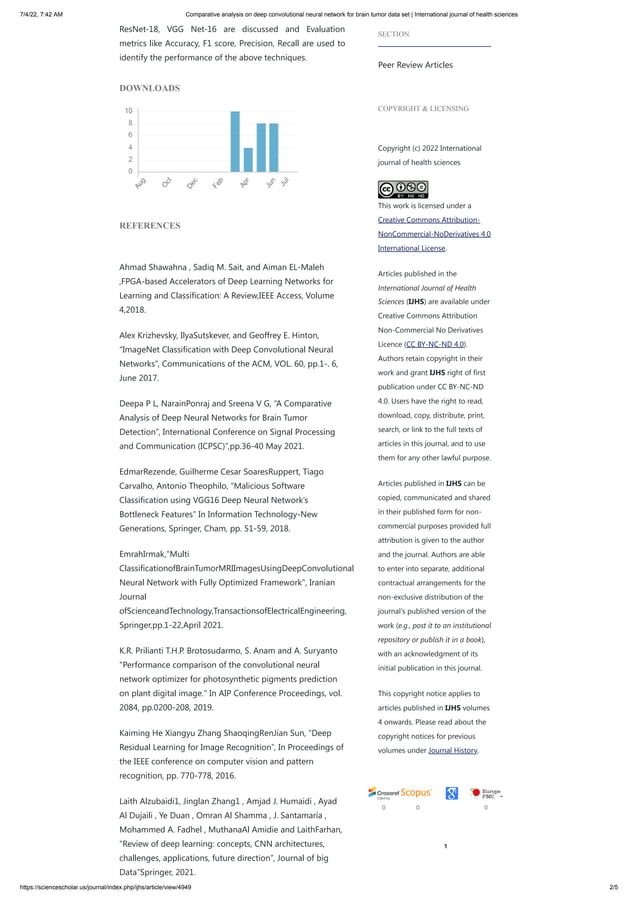 Comparative Analysis On Deep Convolutional Neural Network For Brain