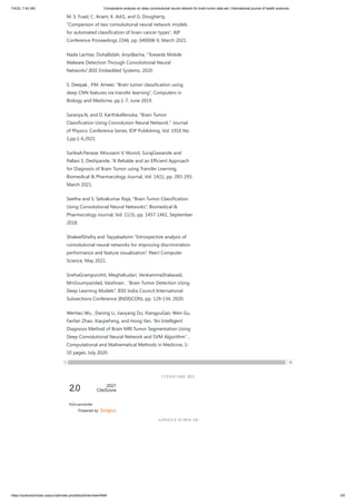 Comparative analysis on deep convolutional neural network for brain tumor data set ...