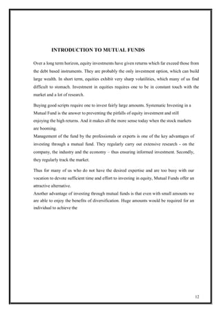 Comparative analysis on investment in mutual fund | PDF