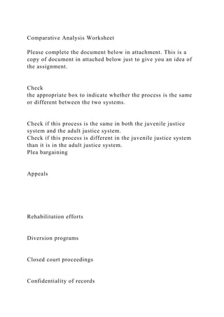 Comparative Analysis WorksheetPlease complete the document below.docx