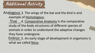 comparative anatomy under melcs in science.pptx | Biological Sciences ...