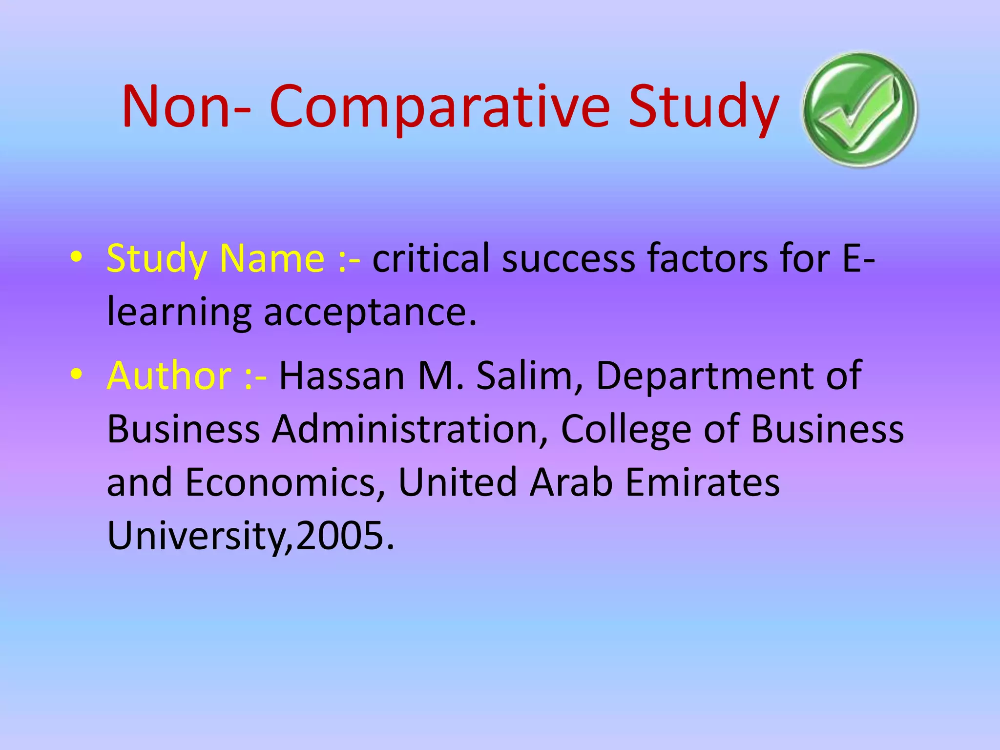 Comparative and non comparative study | PPTX
