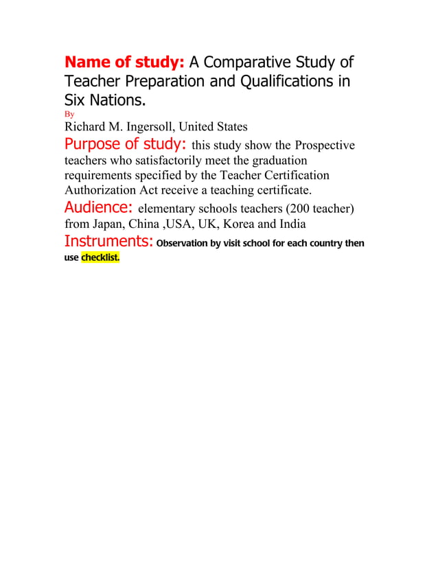 Comparative and non comparative study | PDF