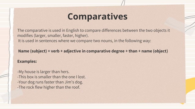 Comparative and superlative, similaries and differens | PPT