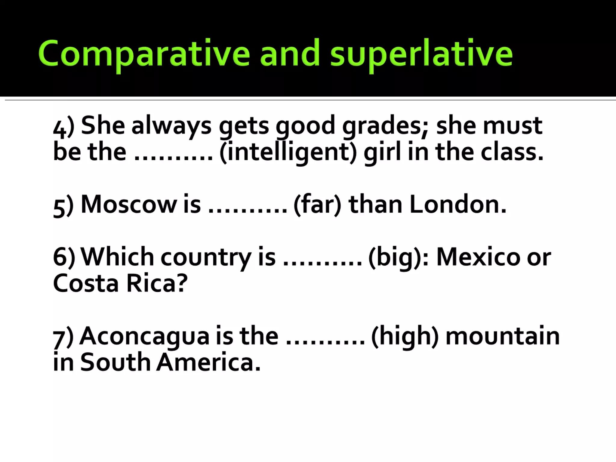 Comparative and superlative | PPT