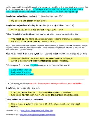 Comparative and superlative | DOCX