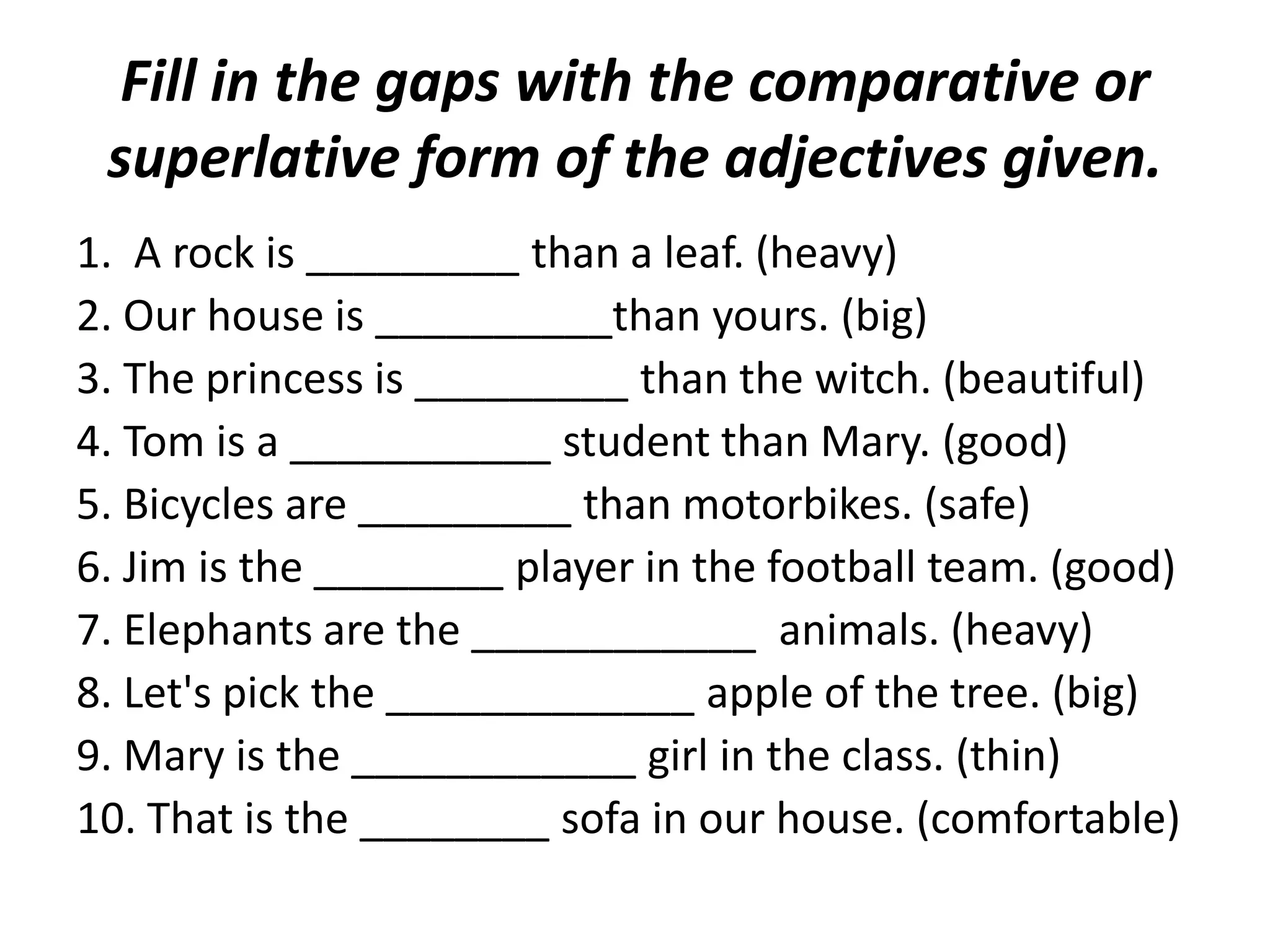 Comparative and superlative 5to | PPTX