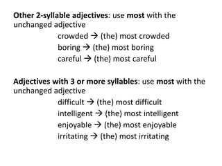 Comparative and superlative 5to | PPTX