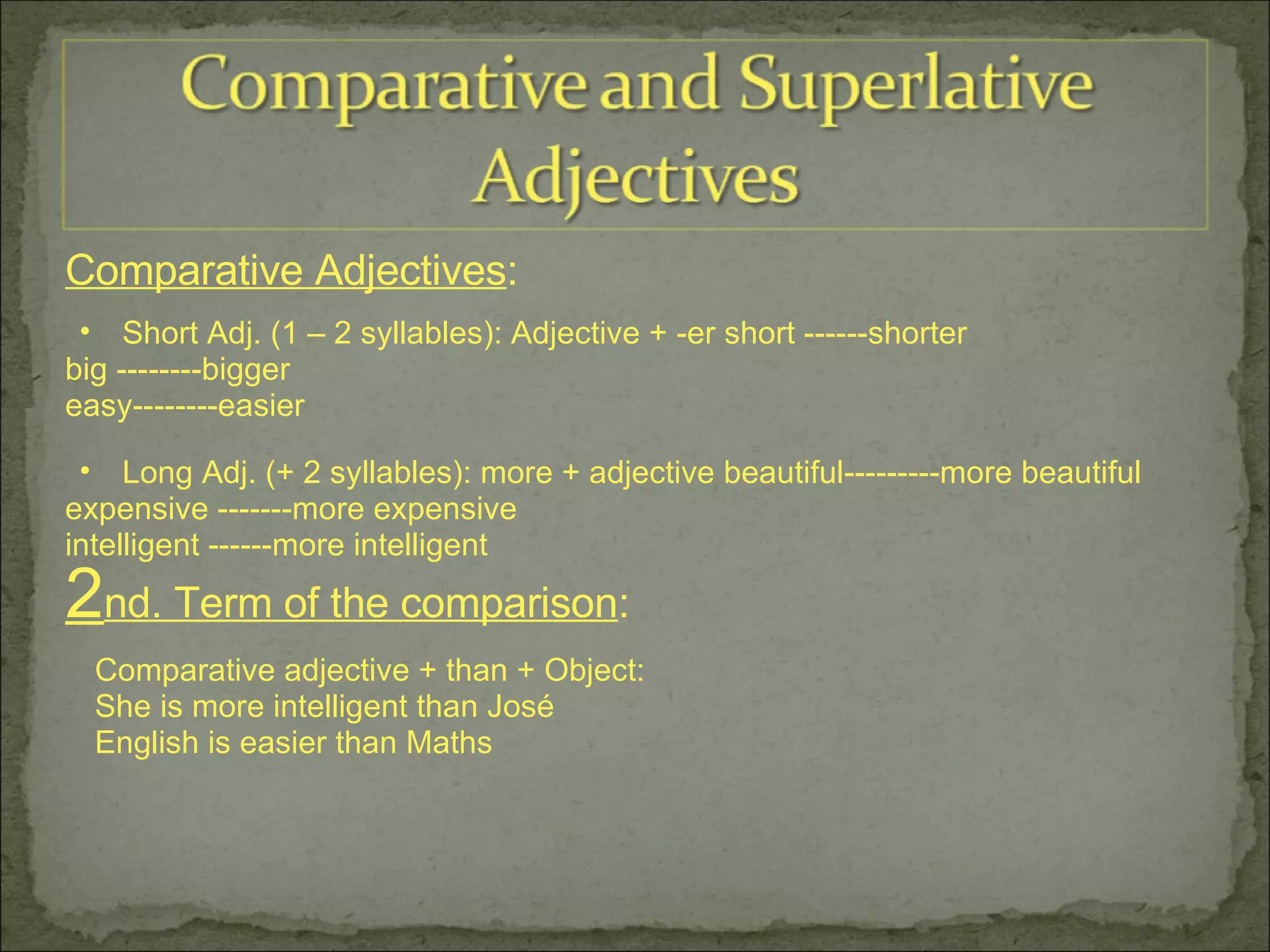 Comparative and Superlative Adjectives | PPT