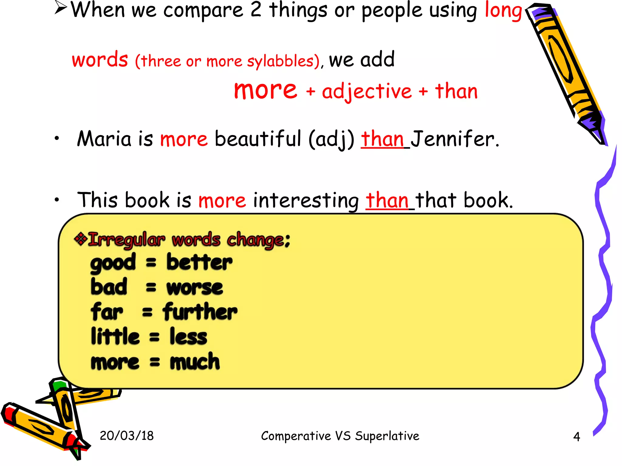 Comparative and superlative adjectives | PPT