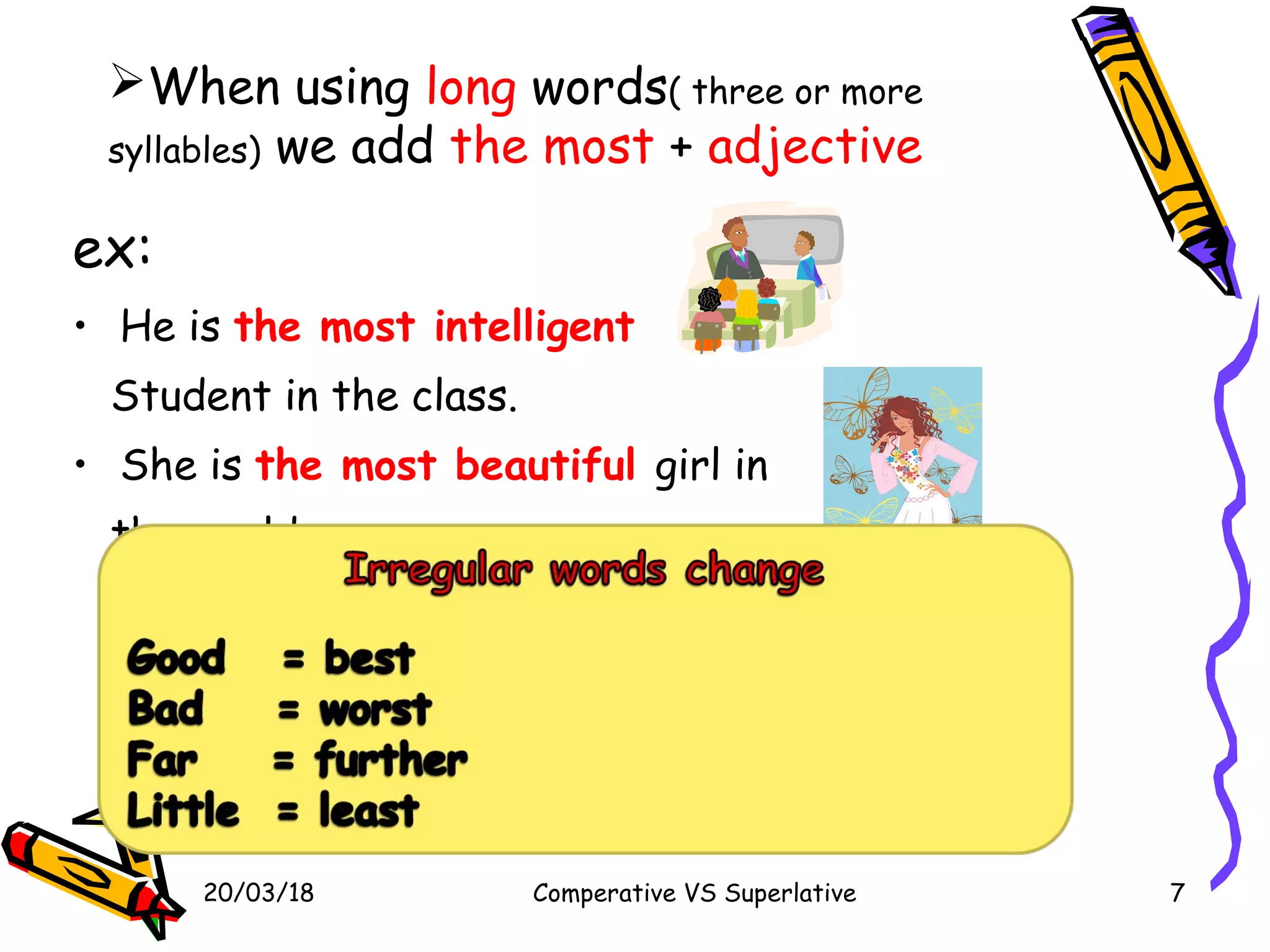 Comparative and superlative adjectives | PPT