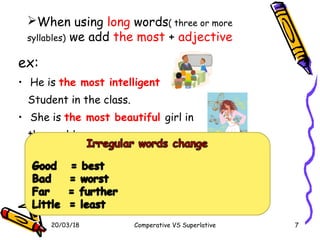 Comparative and superlative adjectives | PPT