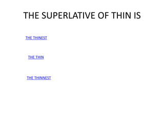 Comparative and superlative exercises | PPTX