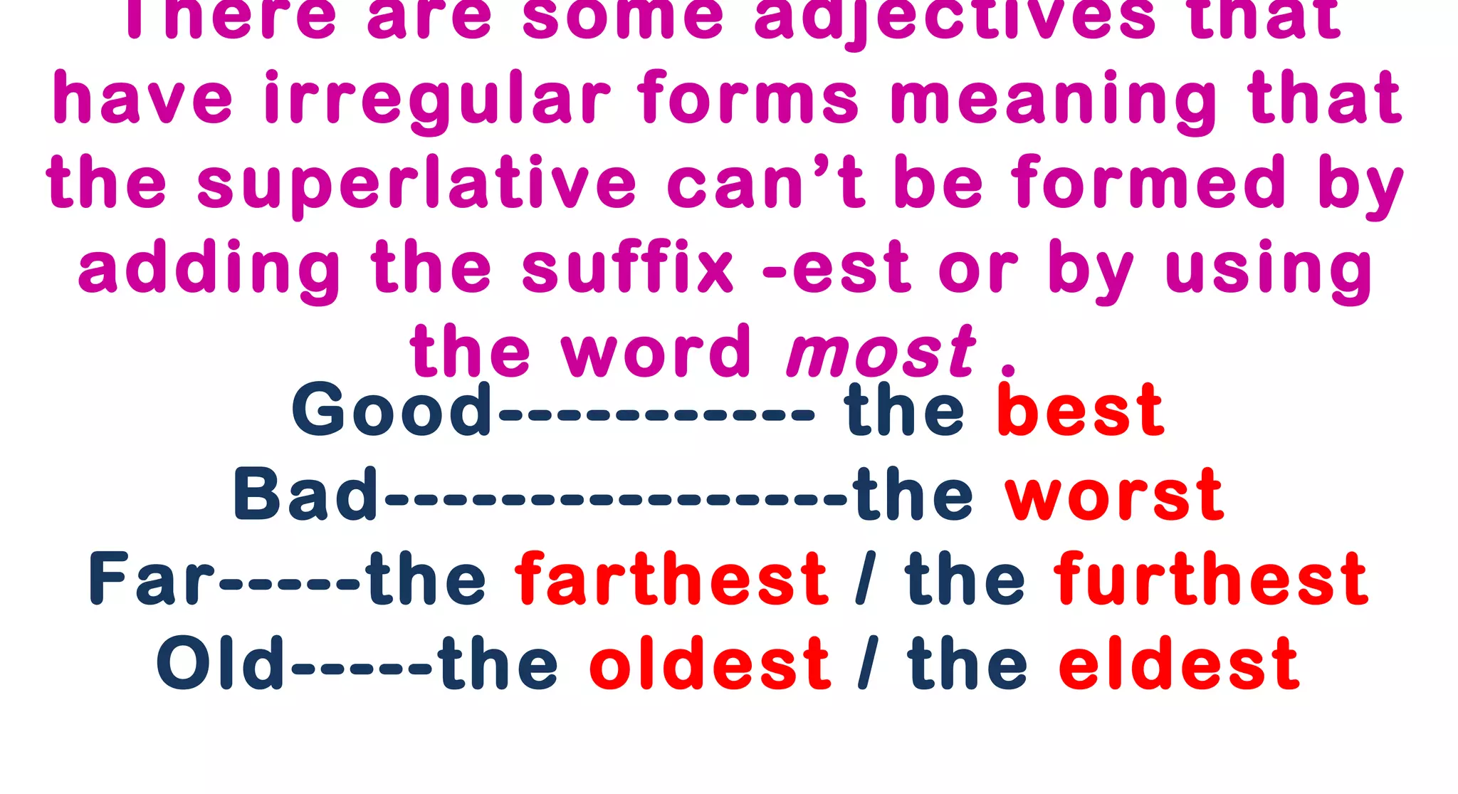 Comparative and superlative of adjectives | PPT