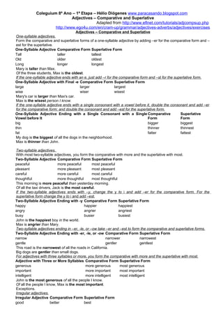 Comparative and superlative – review | PDF