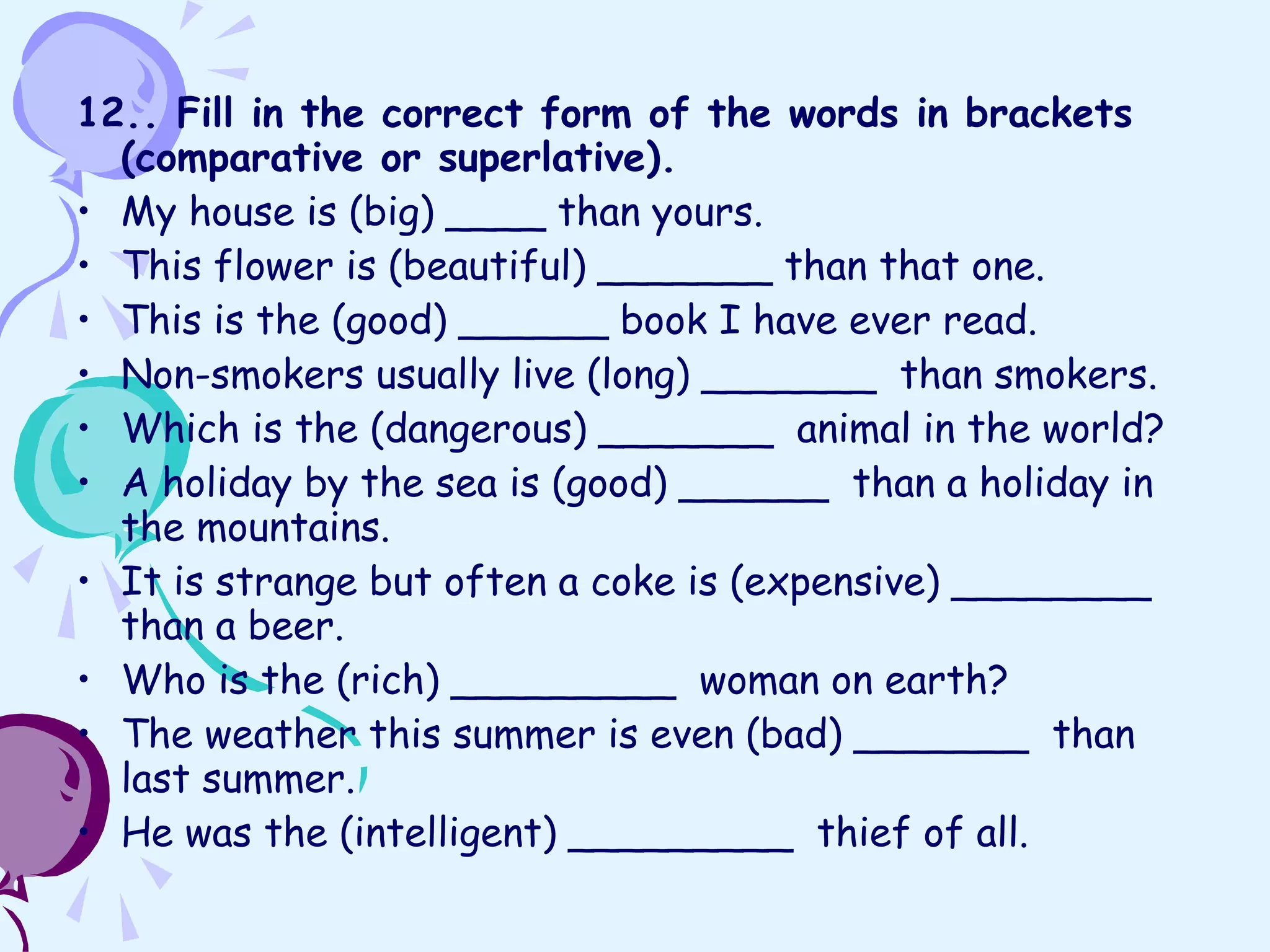 Comparative and superlatives | PPT
