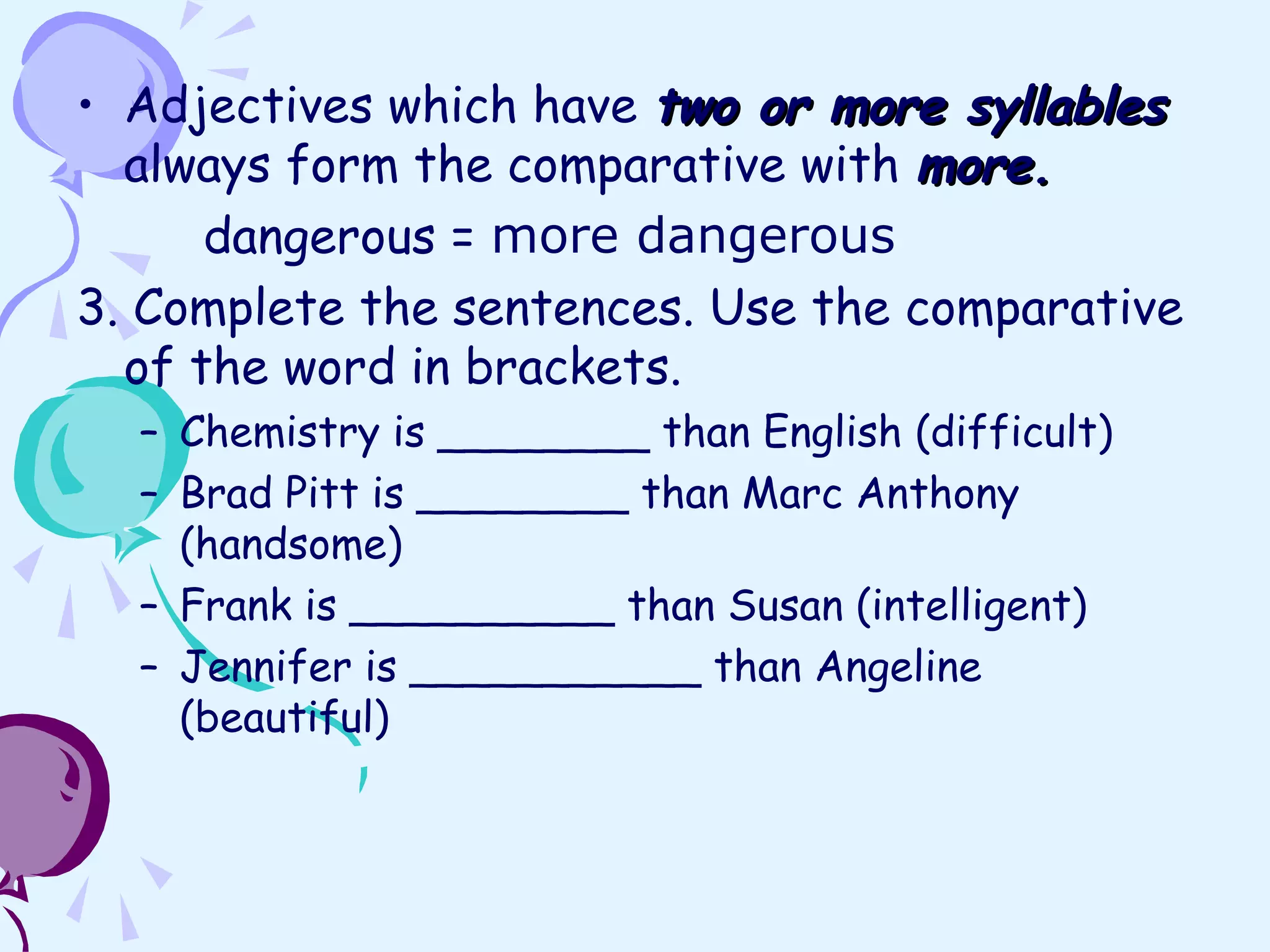 Comparative and superlatives | PPT