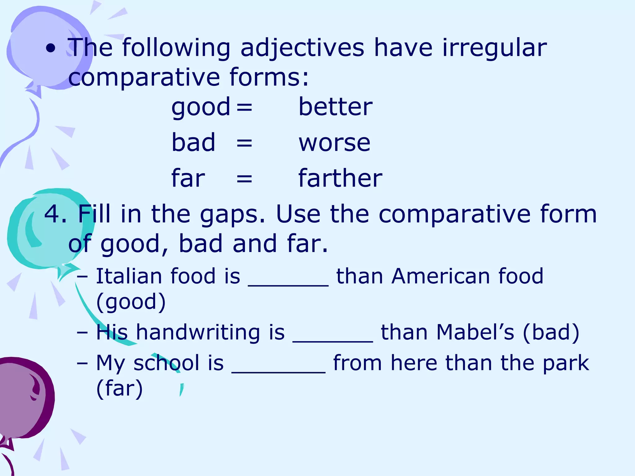 Comparative and superlatives | PPT