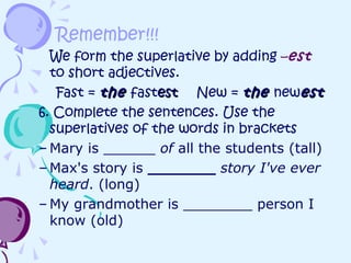 Comparative and superlatives | PPT