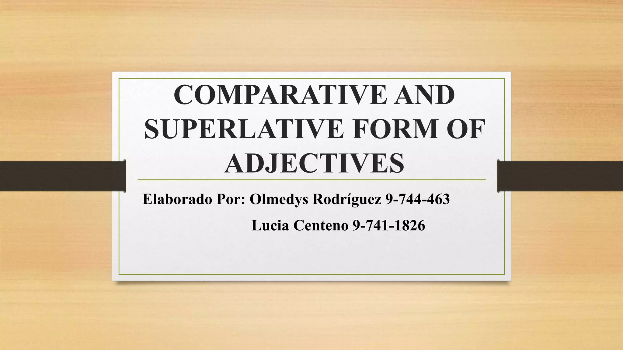 Comparative and superlatives form of adjectives | PPTX