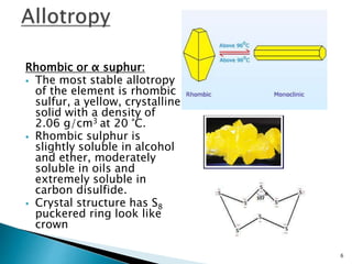 Comparative chemistry of group 16 part 2 | PPT | Free Download