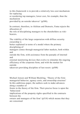 Comparative Corporate GovernanceEconomic Views of the Co.docx