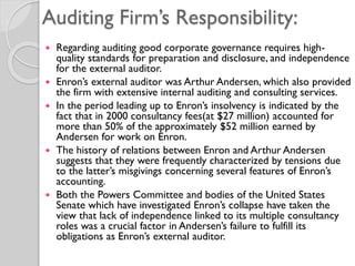 Comparative corporate governance The Enron Debacle | PPTX
