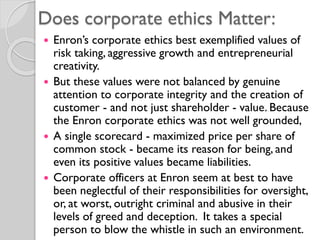 Comparative corporate governance The Enron Debacle | PPT