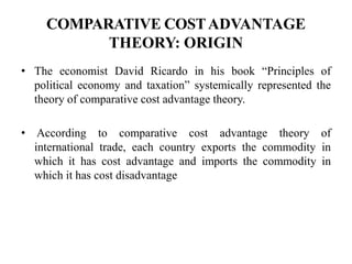 Comparative cost advanatge theory | PPTX