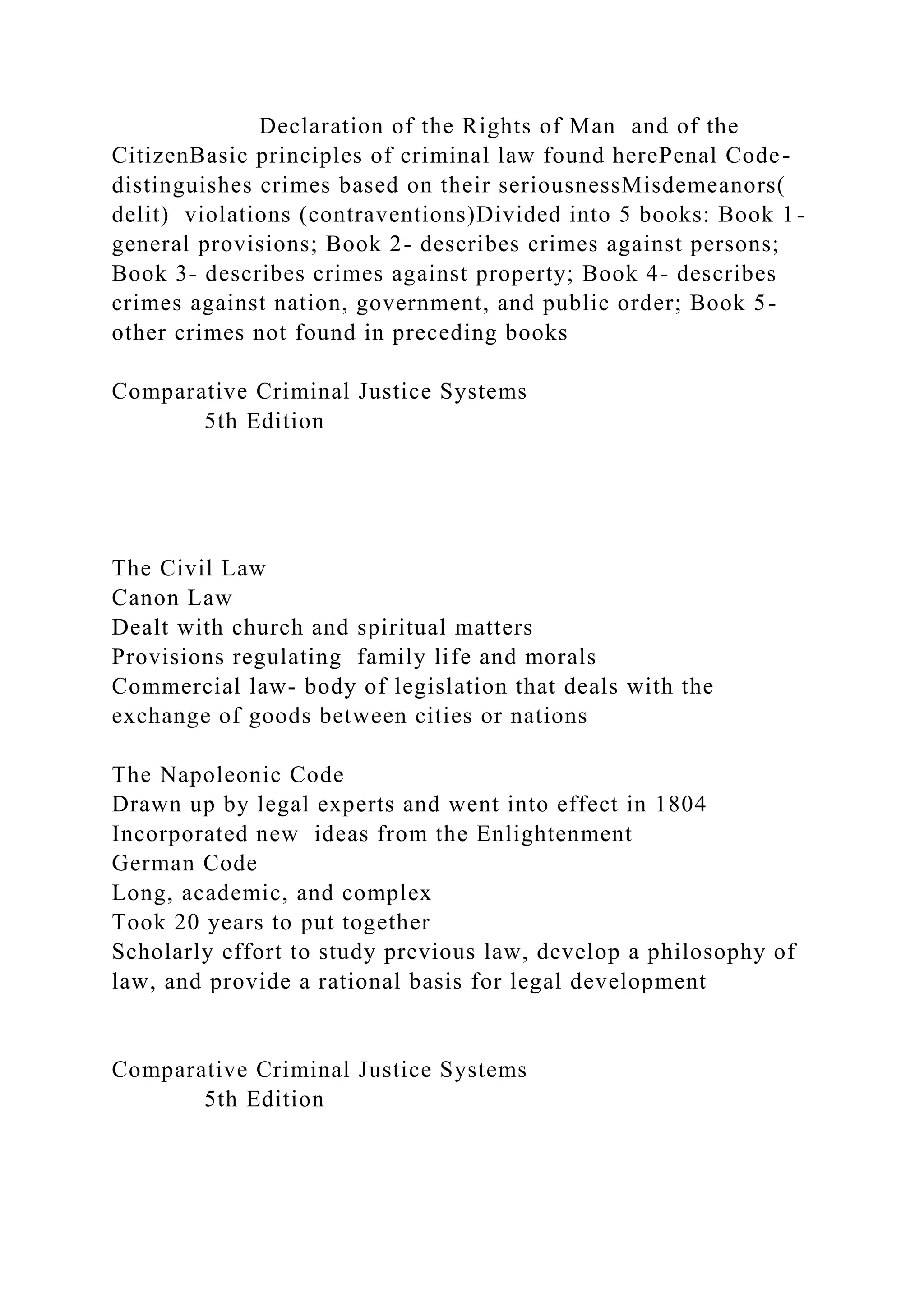 Comparative Criminal Justice .docx