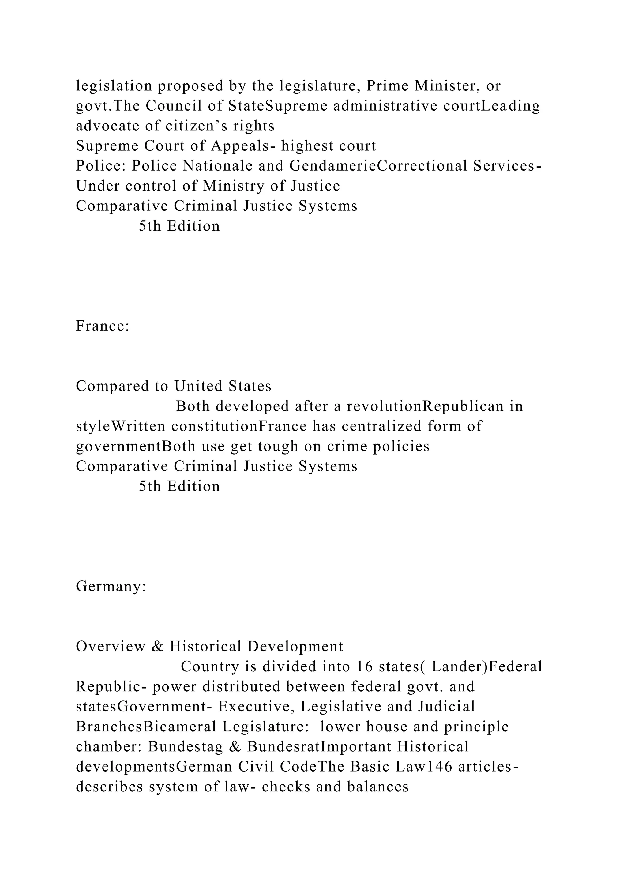 Comparative Criminal Justice .docx