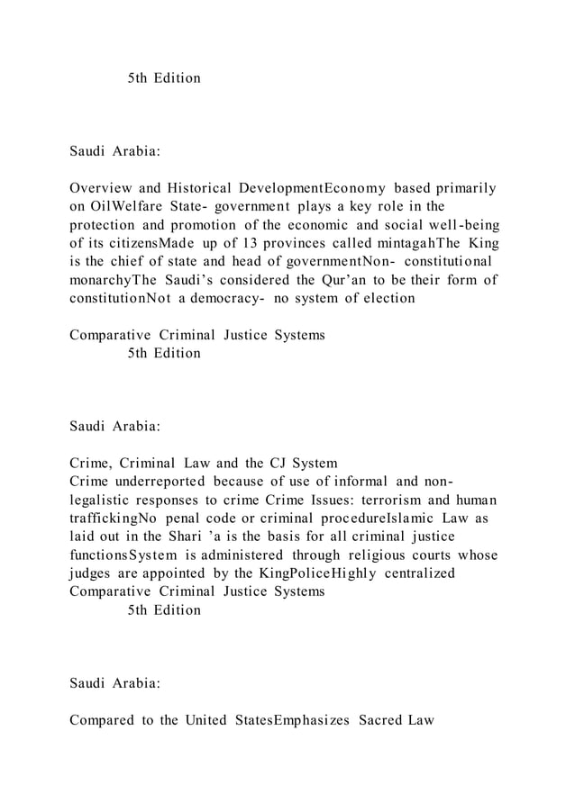 Comparative Criminal Justice 5th EditionChapt | PDF