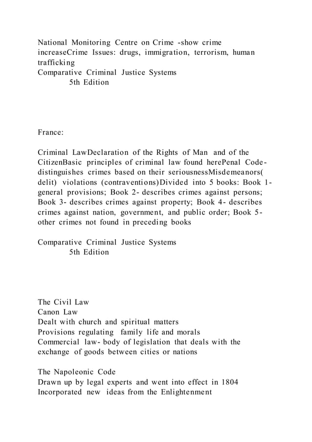 Comparative Criminal Justice 5th EditionChapt | DOCX | Crime & Harmful ...