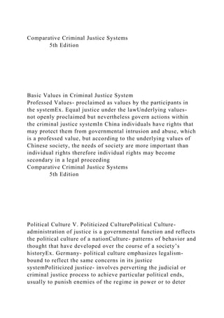 Comparative Criminal Justice 5th EditionChapt.docx | Crime & Harmful ...