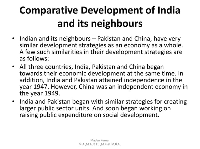 Comparative development experiences of india and its neighbours | PPTX | Debated Sensitive ...