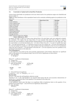 Comparative economic analysis of upland and lowland rice | PDF