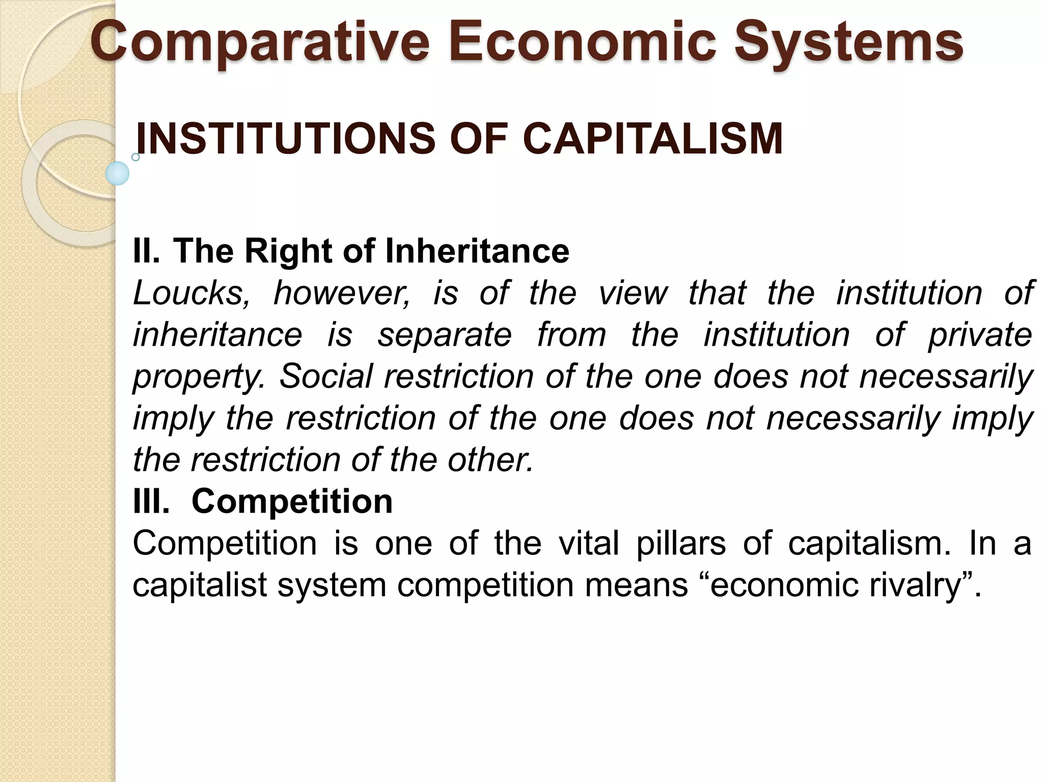 Comparative Economic Systems - Intro to Capitalism | PPTX