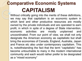 Comparative Economic Systems - Intro to Capitalism | PPTX