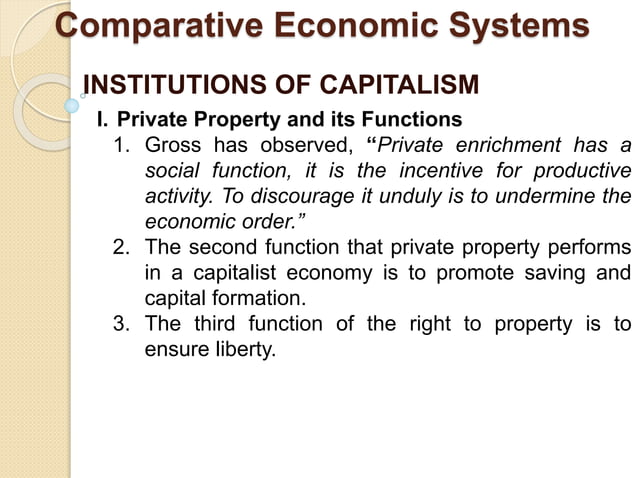 Comparative Economic Systems - Intro to Capitalism | PPT