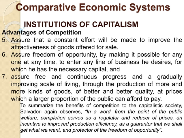 Comparative Economic Systems - Intro to Capitalism | PPT
