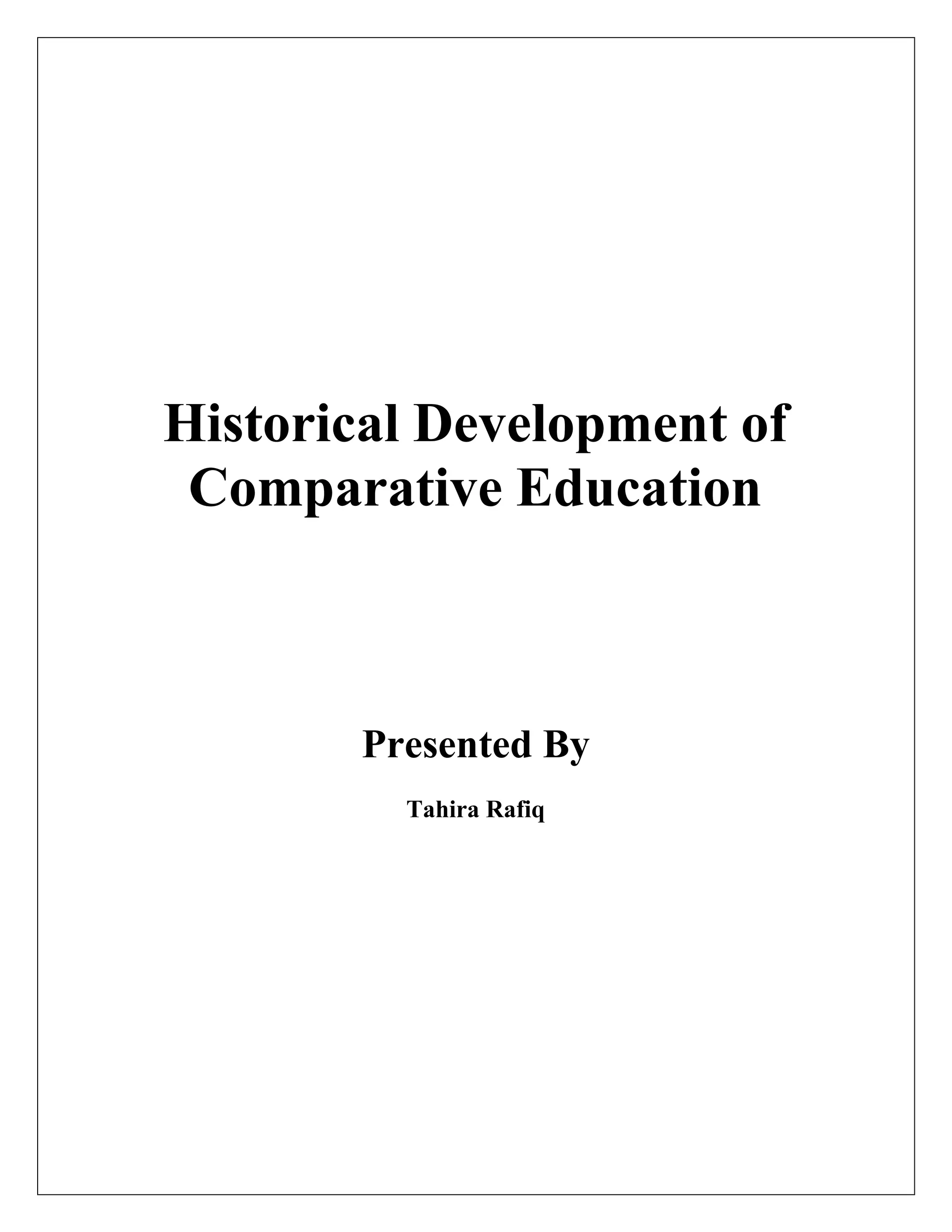 Comparative Education | PDF