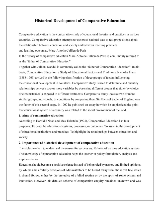 Comparative Education | PDF